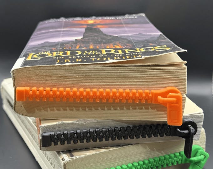 Zipper Bookmark - Unique 3D Printed Book Accessory, Cool Gift for ...