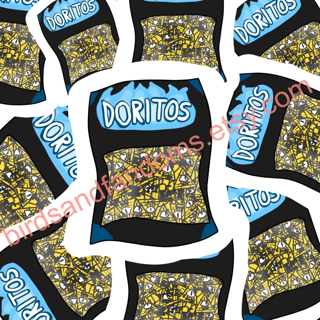 Gravity Falls Bill Cipher Doritos Stickers - Etsy