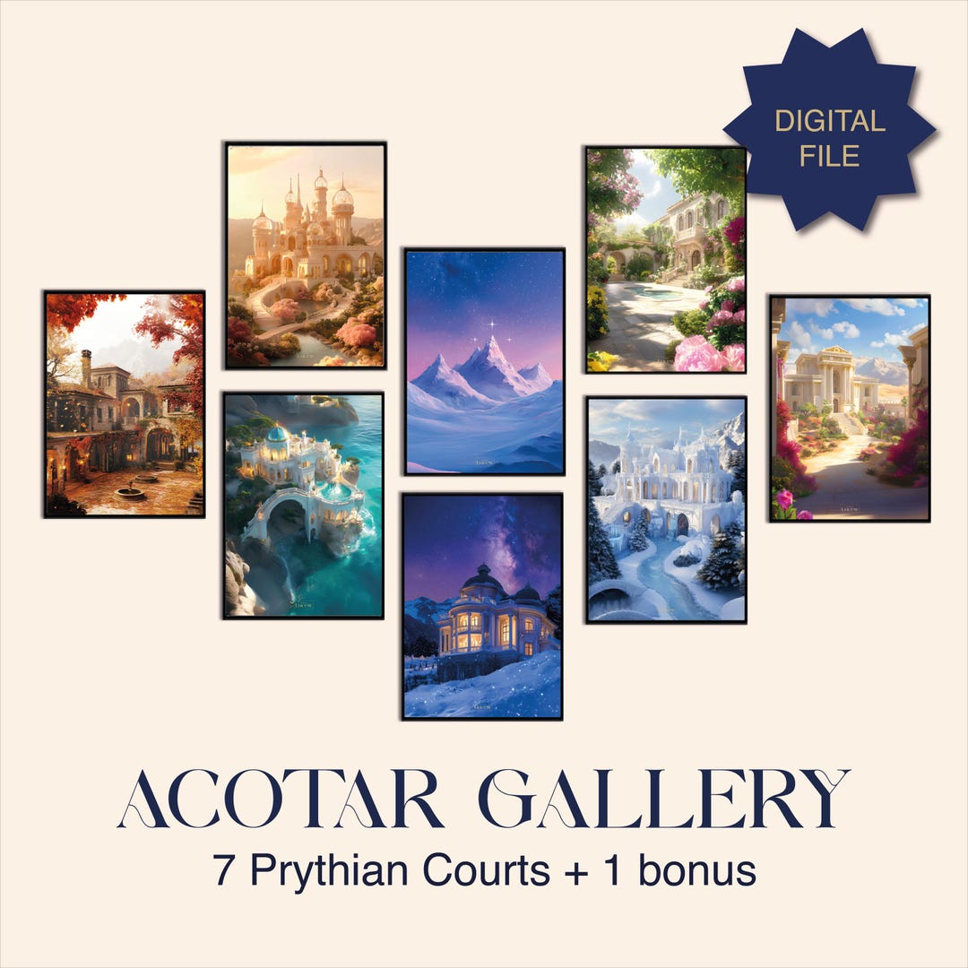 ACOTAR Prythian Courts Gallery + 1 Bonus / Digital Print Art / Sarah J ...