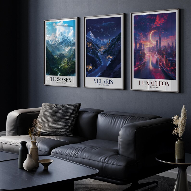 Velaris Terrasen Lunathion Poster | Sarah J. Maas Art Print | ACOTAR ...