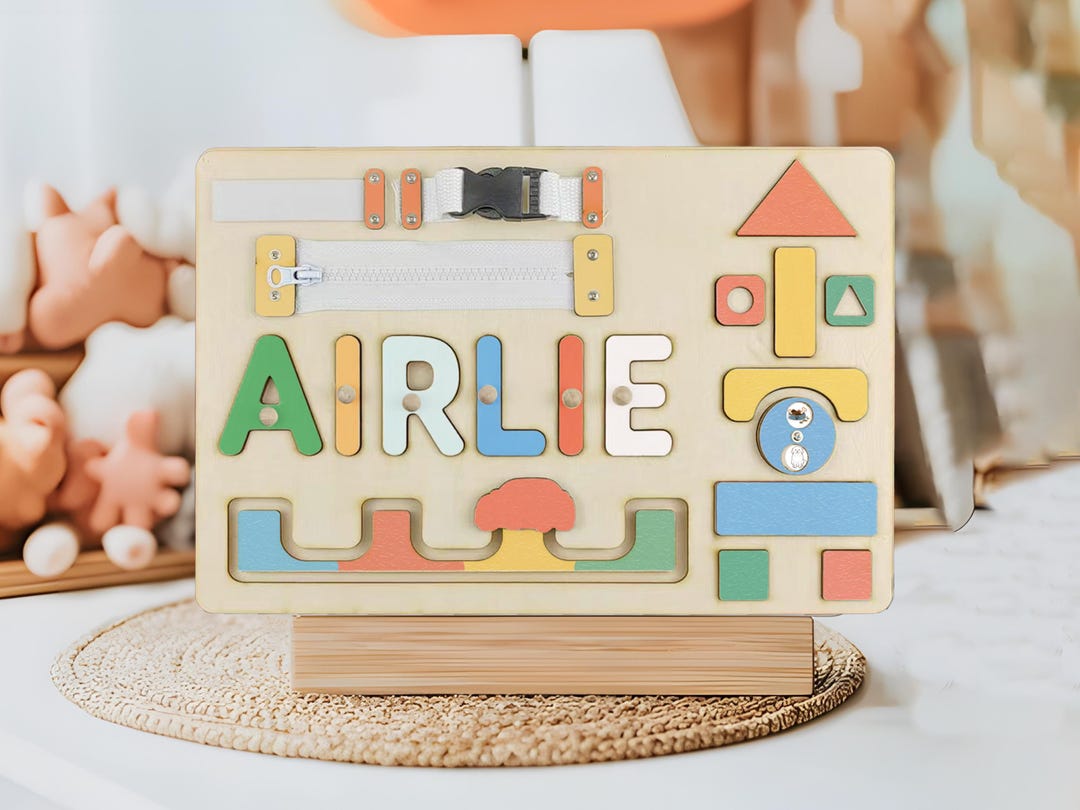Name Puzzle Montessori Toys Wooden Busy Board Personalized Puzzle for ...