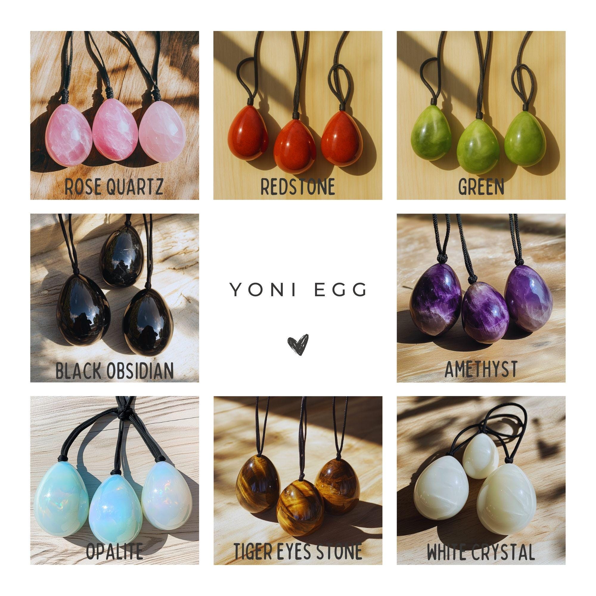 Black Obsidian Yoni Egg Set, 3 Piece Drilled Yoni Eggs, Natural Healing ...