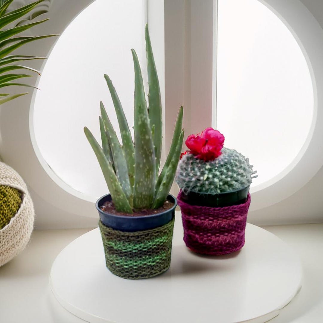 Knitted Plant Pot Cover Pattern PDF Beginner-friendly DIY Planter Cozy ...