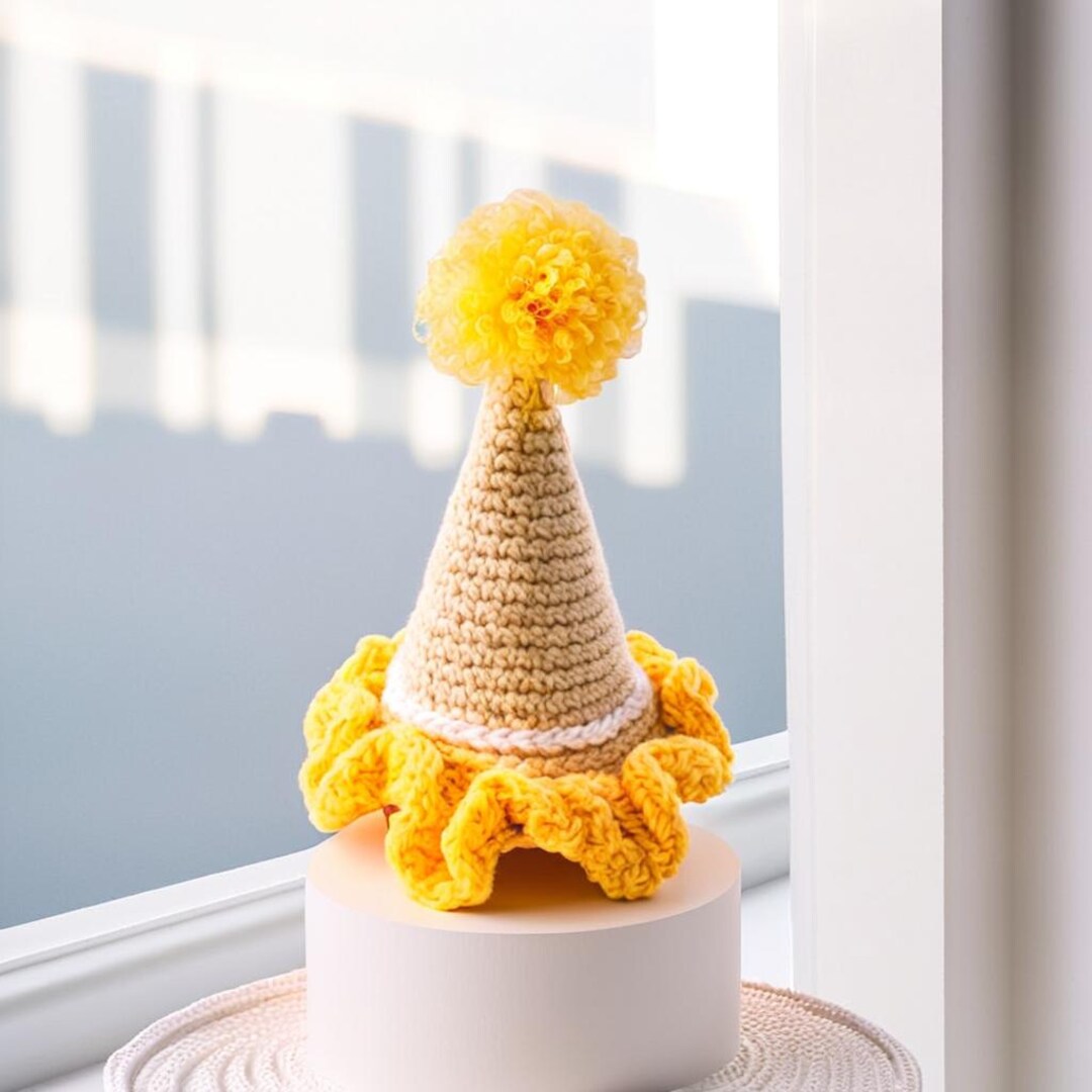 Crochet Party Hat Pattern PDF Festive DIY Birthday Hat With Pom-pom and ...