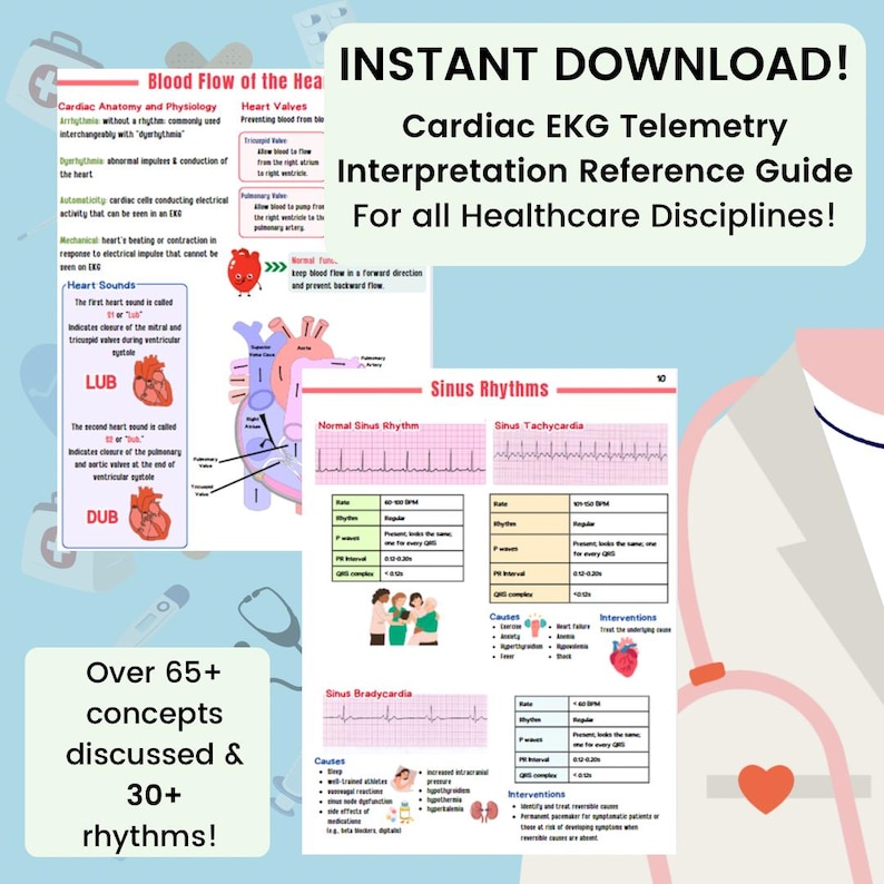 Cardiac Telemetry EKG Interpretation Reference Guide (2025) - for All ...