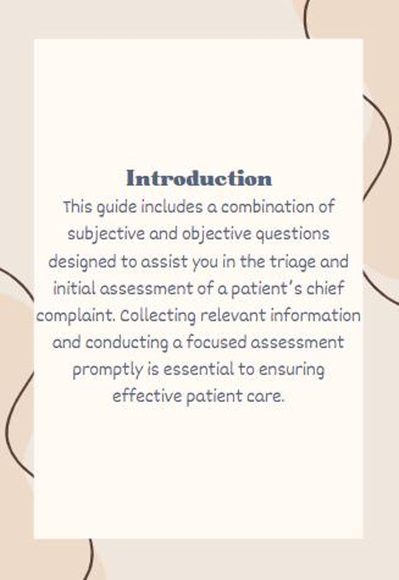 Triage and Assessment Guide - Etsy