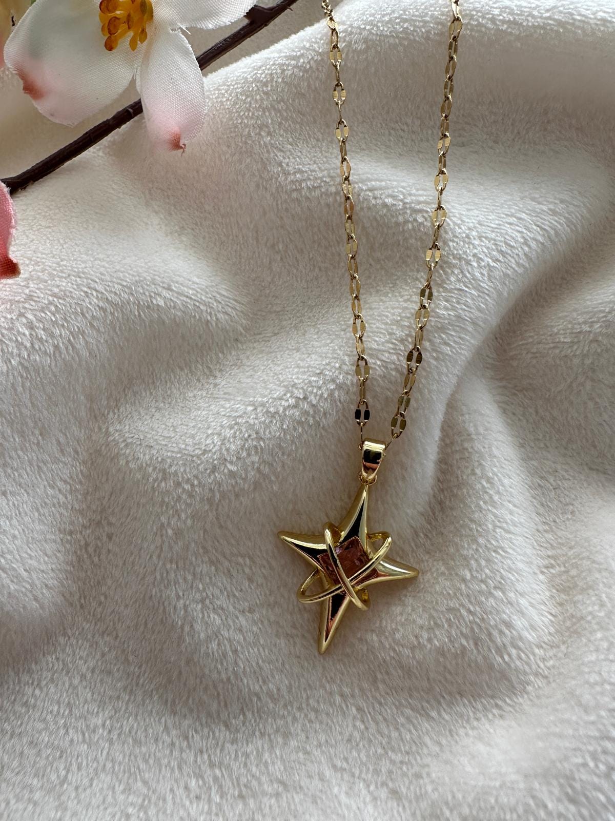 Gold Star Pendant Necklace, Stainless Steel Northern Star Design ...