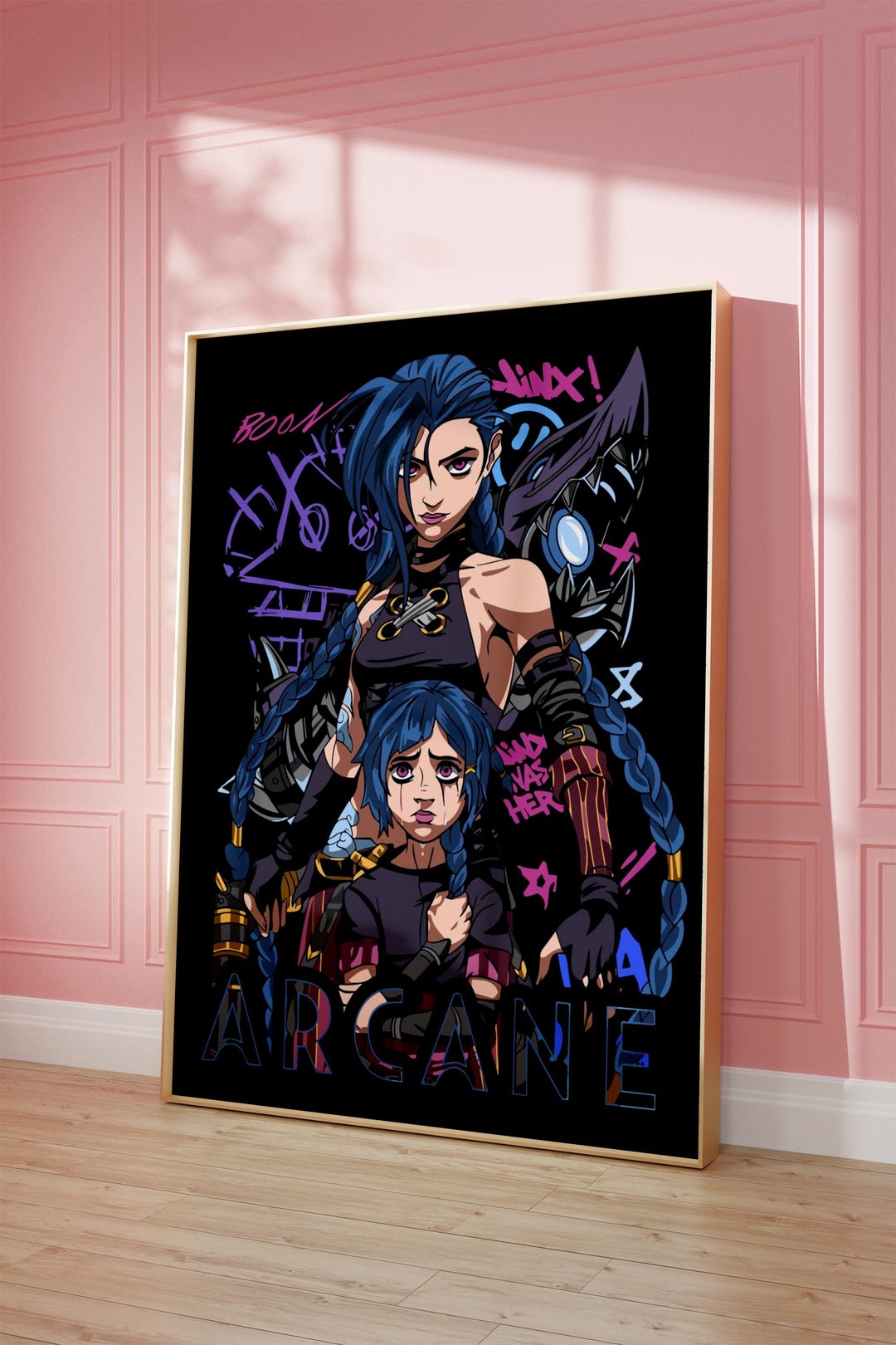 Arcane Wall Art Arcane Jinx Poster Arcane Digital Print Wall Decor