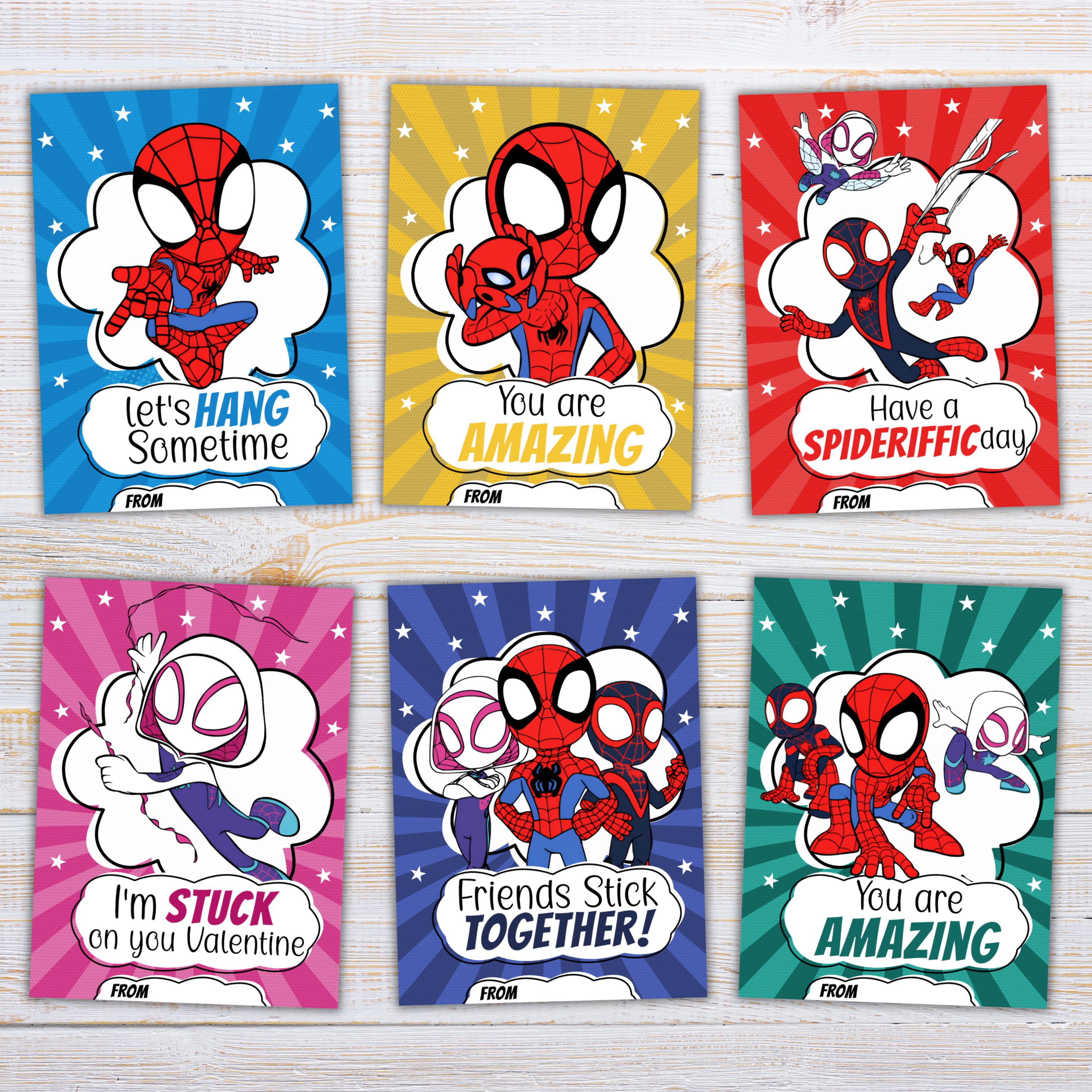 Spidey Valentine Cards, Spidey and His Friends Classroom Valentines ...