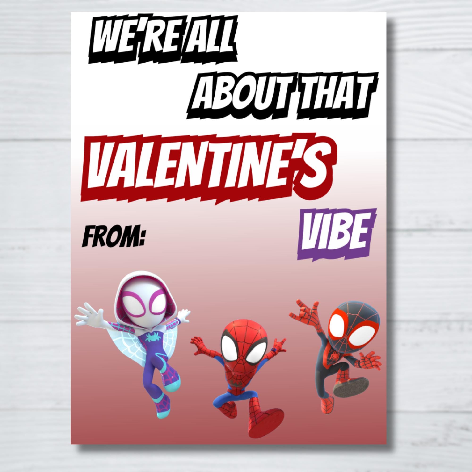 Spidey and His Amazing Friends Valentines Card, Printable Spiderman ...