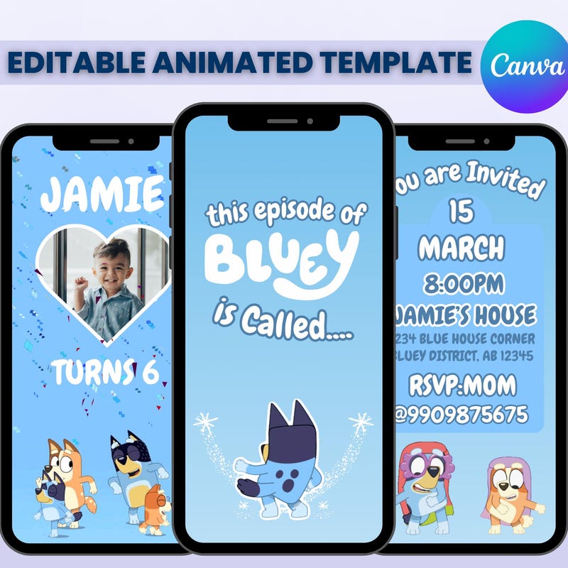 Bluey Invitation - Etsy
