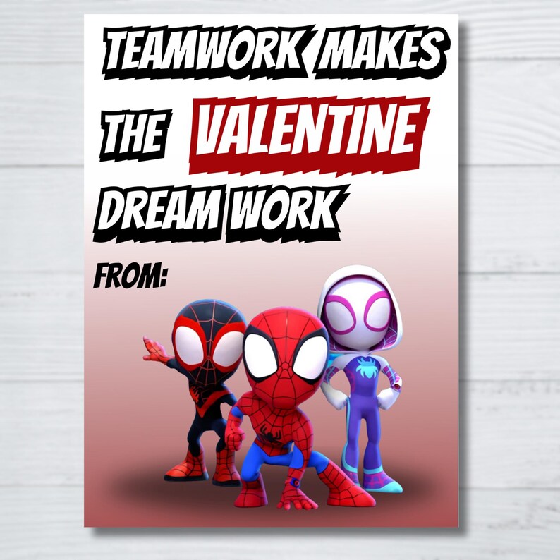 Spidey and His Amazing Friends Valentines Card, Printable Spiderman ...