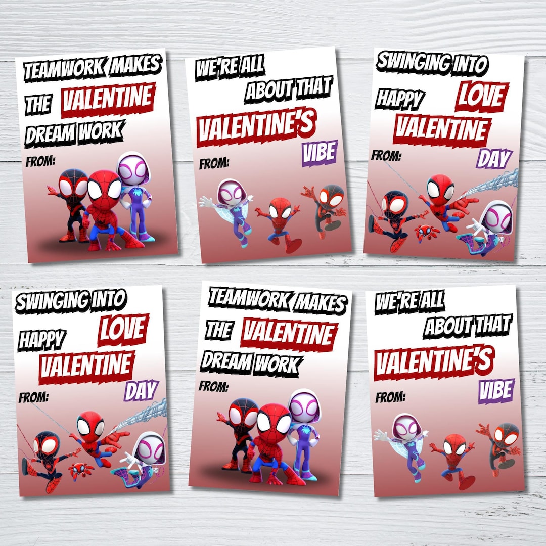Spidey and His Amazing Friends Valentines Card, Printable Spiderman ...