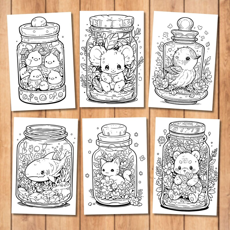 Animals in Jars Coloring Pages - Beautiful Life in Jar Coloring Sheets ...