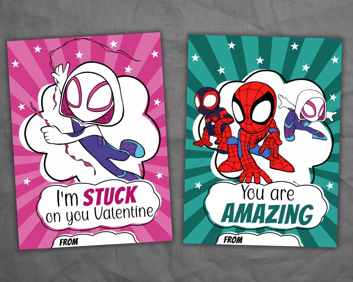 Spidey Valentine Cards, Spidey and His Friends Classroom Valentines ...