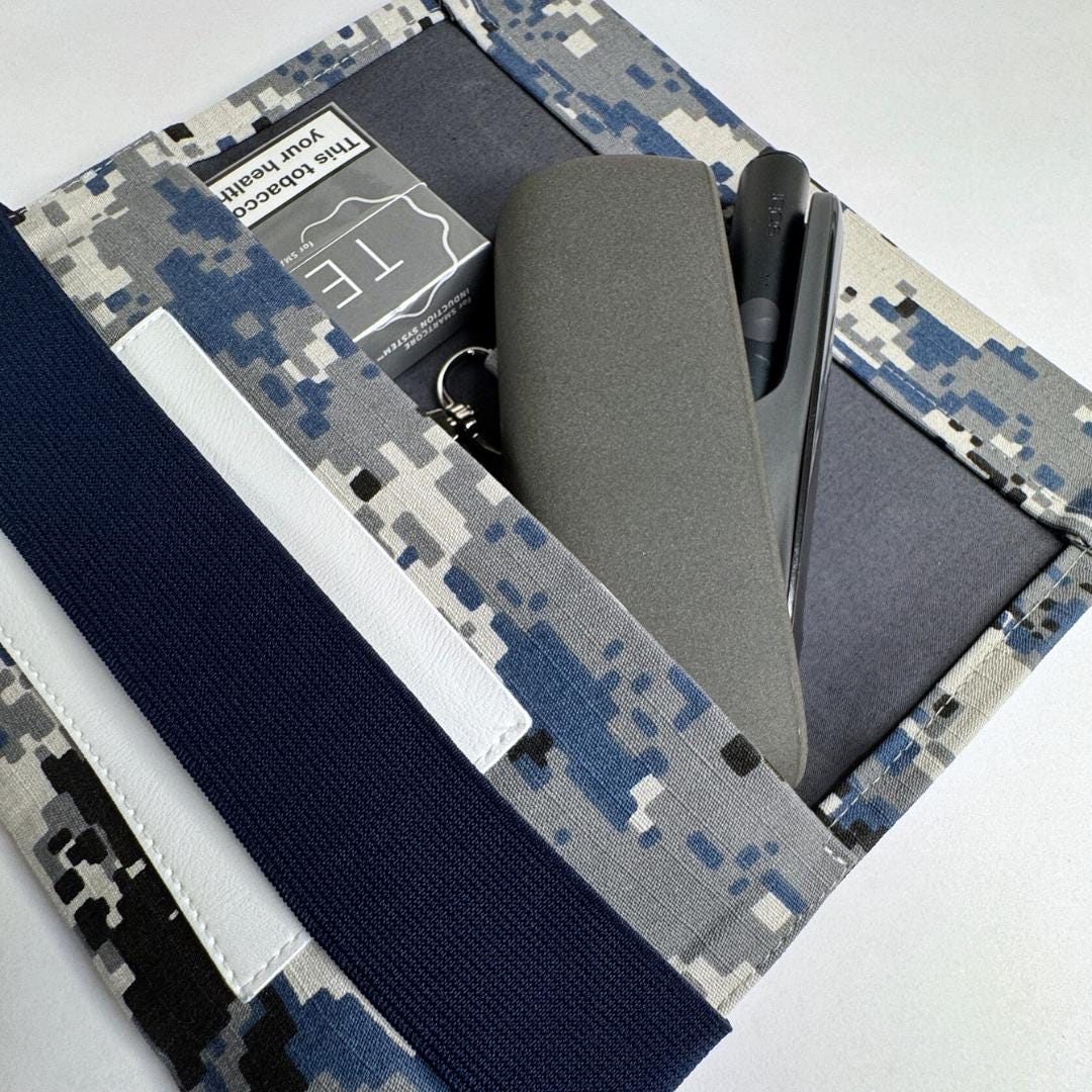 Camo Blue IQOS Case With Personalized Card Holder & Keychain – Handmade ...