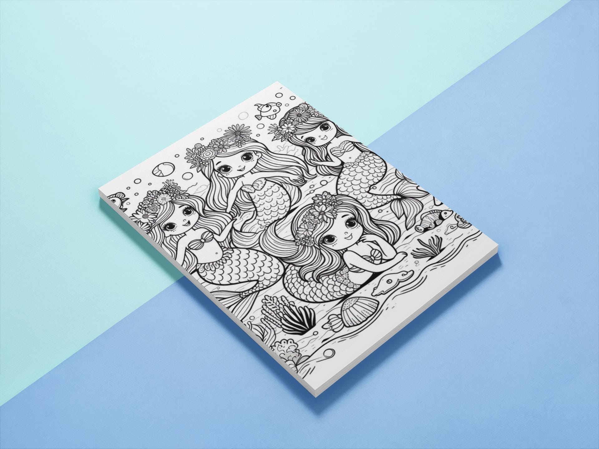 Mermaid Coloring Pages | Printable Ocean Fantasy Art | Digital Download ...