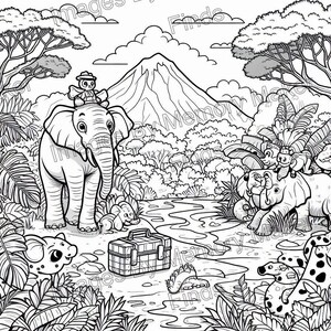 Wild Safari and Jungle Adventure Coloring Bundle – Digital Download for ...
