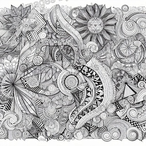 Advanced Adult Coloring Pages Bundle | Mindful Art Therapy | Printable ...