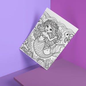 Mermaid Coloring Pages | Printable Ocean Fantasy Art | Digital Download ...