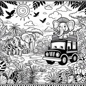 Wild Safari and Jungle Adventure Coloring Bundle – Digital Download for ...
