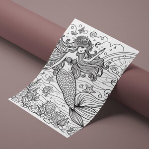 Mermaid Coloring Pages | Printable Ocean Fantasy Art | Digital Download ...