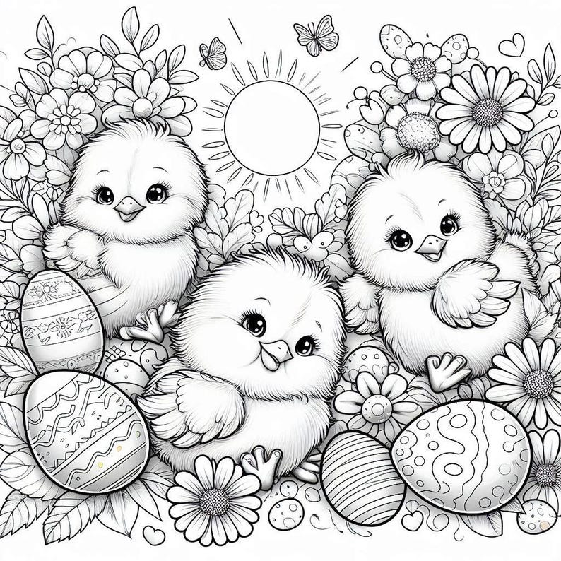 Easter-themed Coloring Book for Kids | Bundle | Over 25 Coloring Pages ...