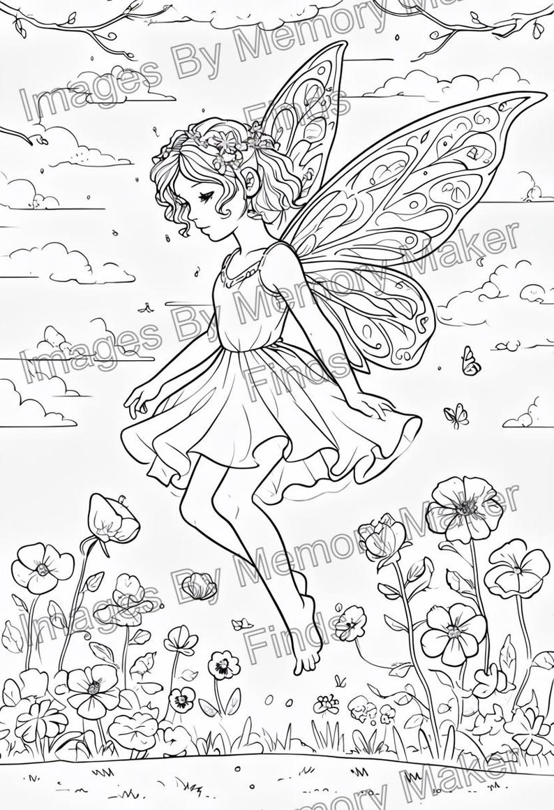 Enchanted Fairy Princess Coloring Bundle – Digital Download for Kids ...
