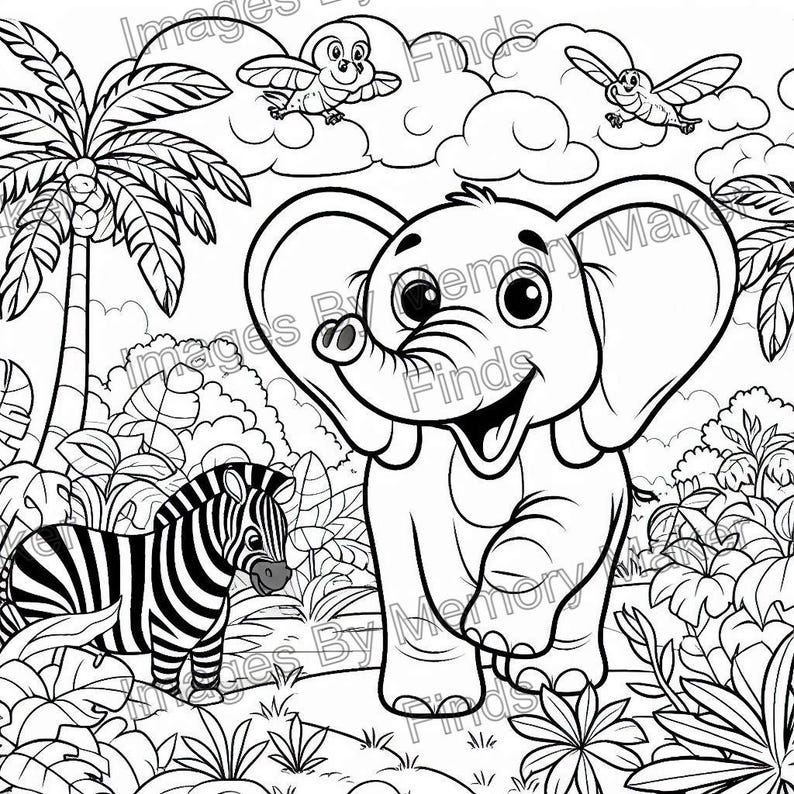 Wild Safari and Jungle Adventure Coloring Bundle – Digital Download for ...