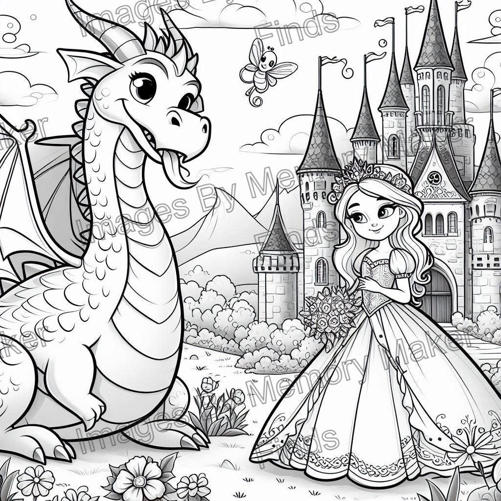 Fairy Tale Coloring Pages | Digital Download for Kids | Princess ...