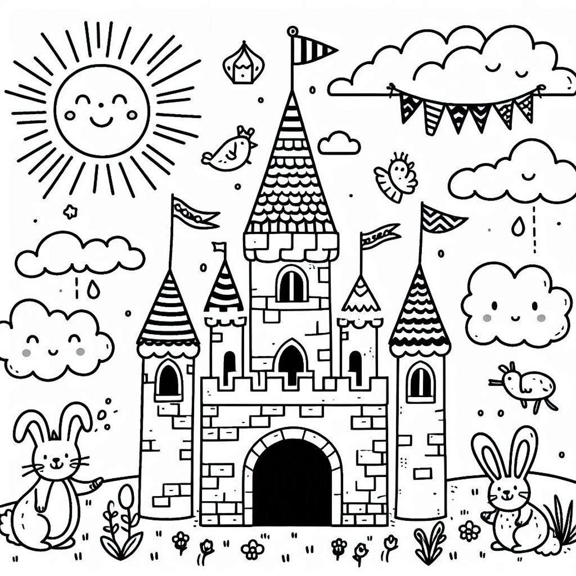 Castle Coloring Page Bundle | Toddler Coloring | Kids Coloring ...