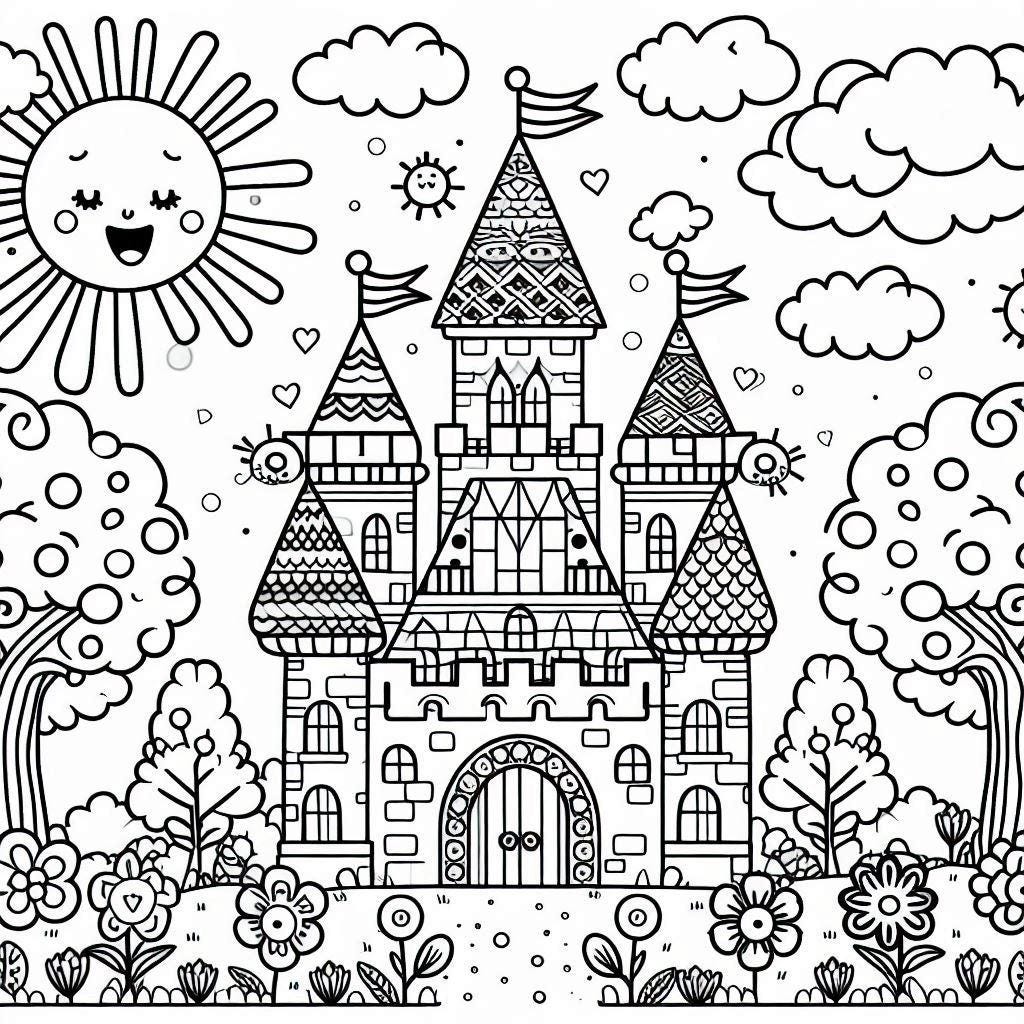 Castle Coloring Page Bundle | Toddler Coloring | Kids Coloring ...