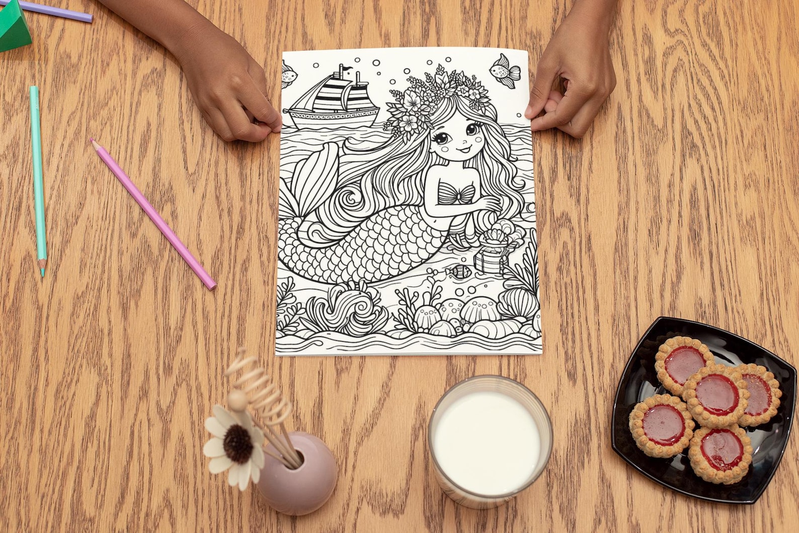 Mermaid Coloring Pages | Printable Ocean Fantasy Art | Digital Download ...