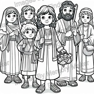 Biblical Coloring Pages for Kids | Digital Faith Art Bundle | Sunday ...