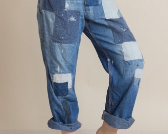 Patchwork jeans | Etsy