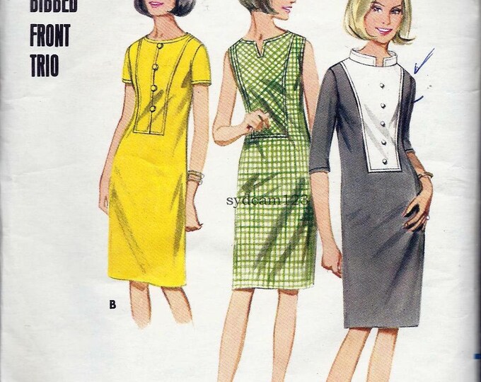 Vintage 1965 Dress Bib Inset...collarless or Standing - Etsy
