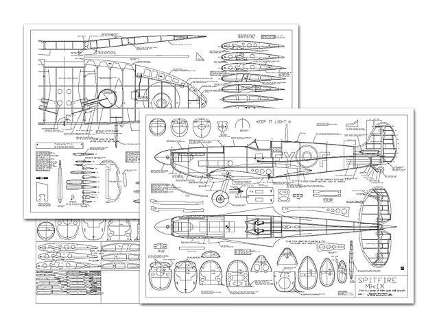 Spitfire Mkix 49" Balsa RC Aircraft Plans and Dxf Cad Data - Etsy