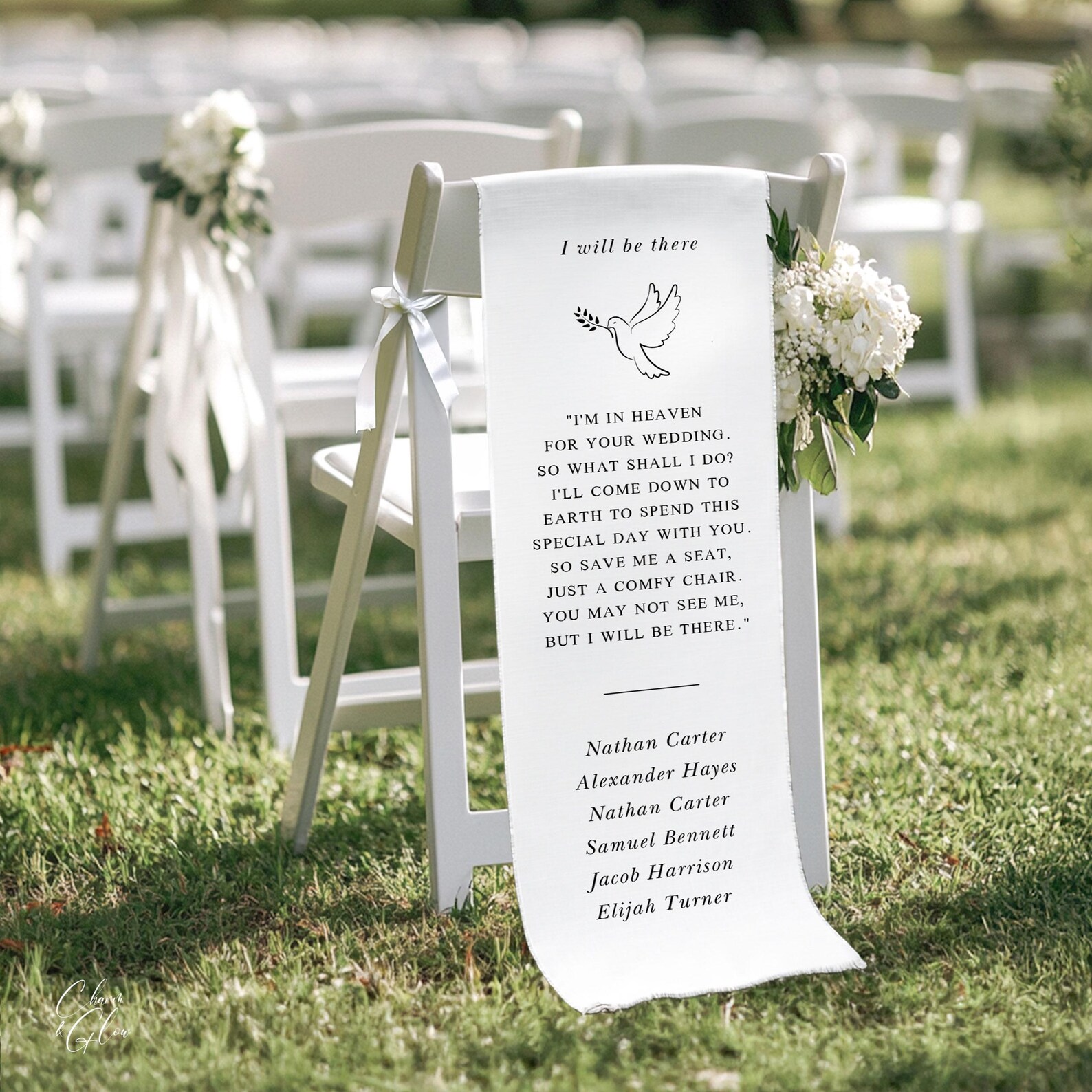 Wedding Memorial Chair Sign, Printable Wedding Memorial Sign, Family ...