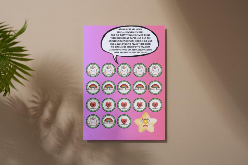 Unicorn Potty Chart Printable | Cute Toddler Reward Chart for Girls ...