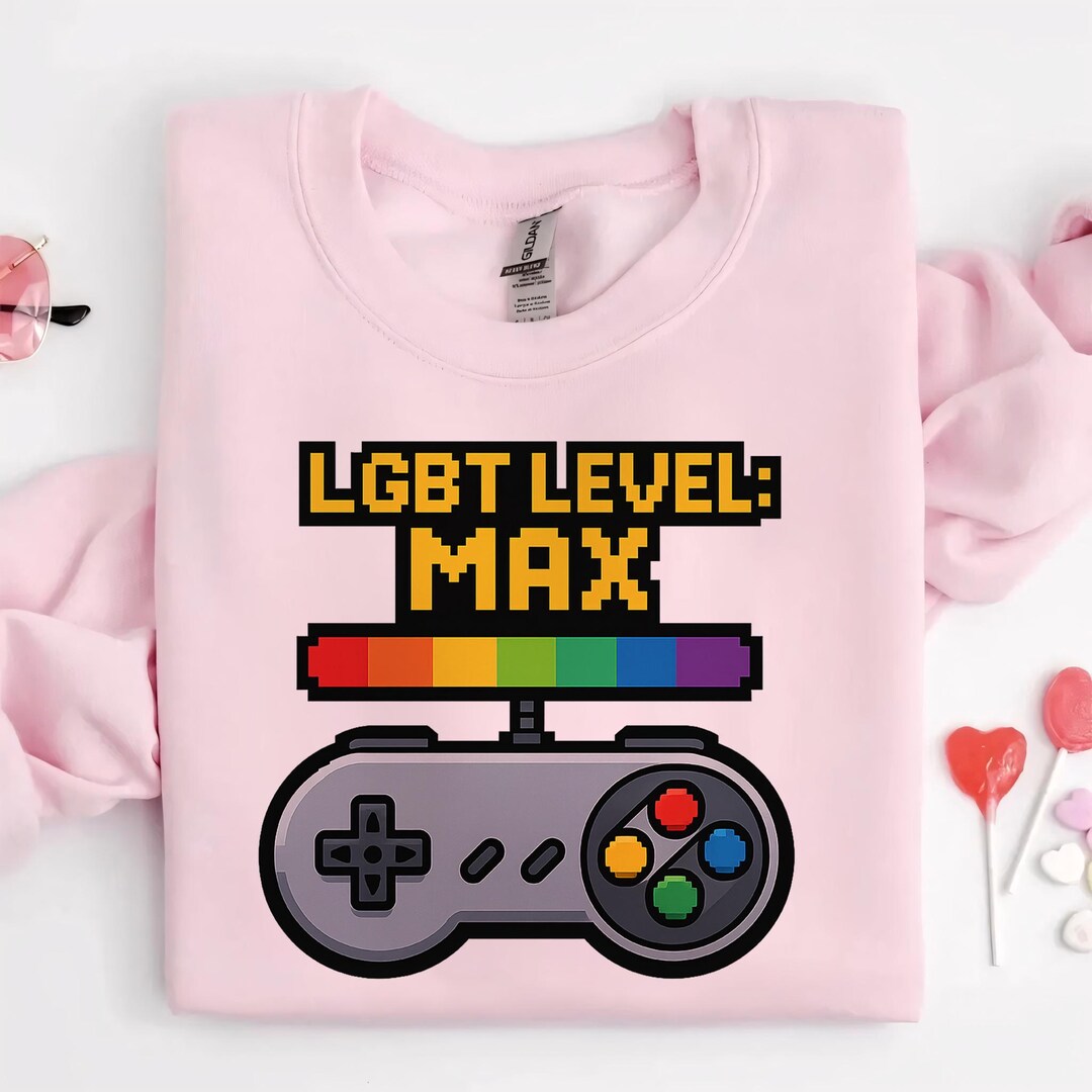 LGBT Level Max PNG, Retro Gaming Pride Controller Design, LGBTQ Gamer ...
