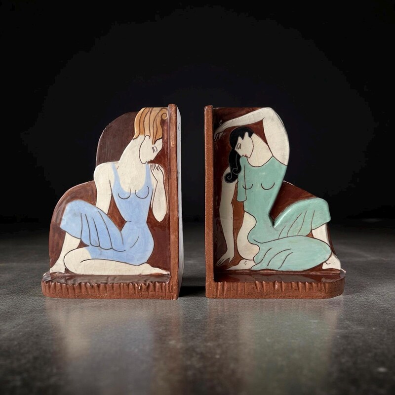 Painted Bookends - Etsy