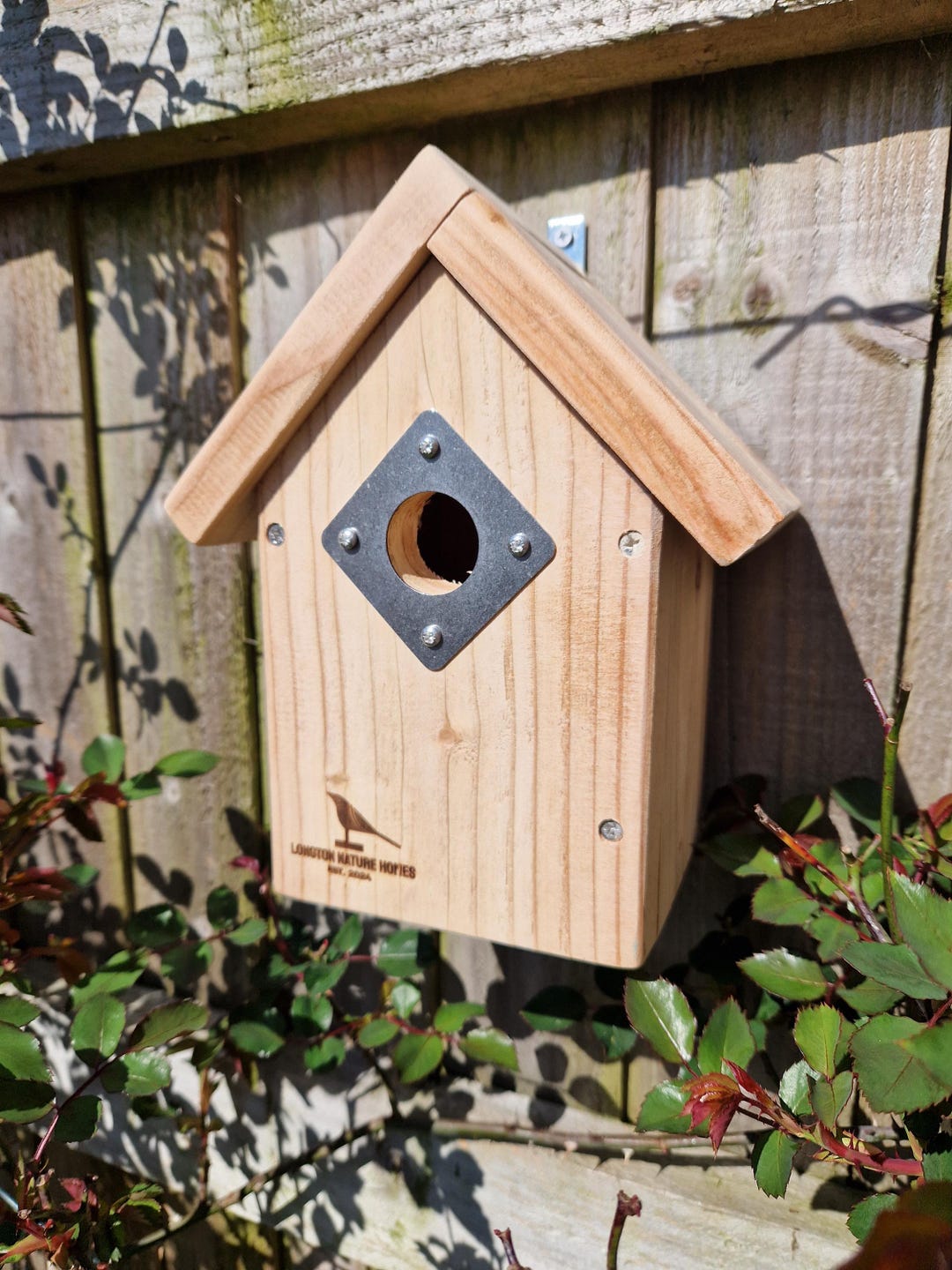 Premium Rustic Bird Nest Box - Durable LARCH Wood With Beautiful Apex ...
