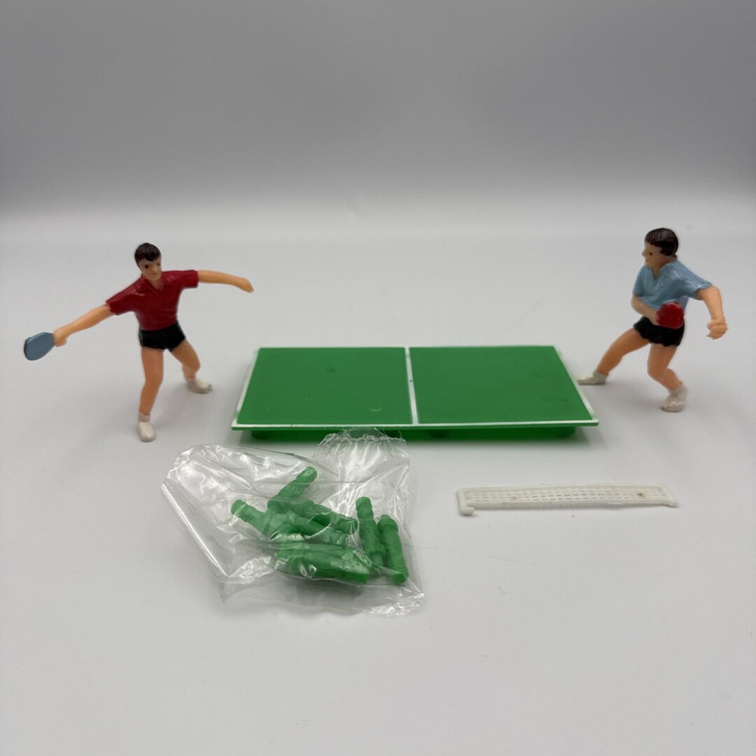 Vintage Table Tennis Players Cake Topper Ping Pong Figures #573 Hong ...
