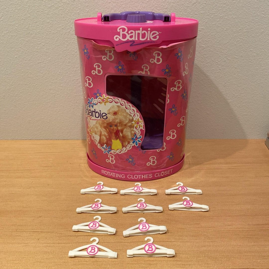 Vintage 1991 Mattel Barbie Pink Rotating Clothes Closet Carrying Case ...