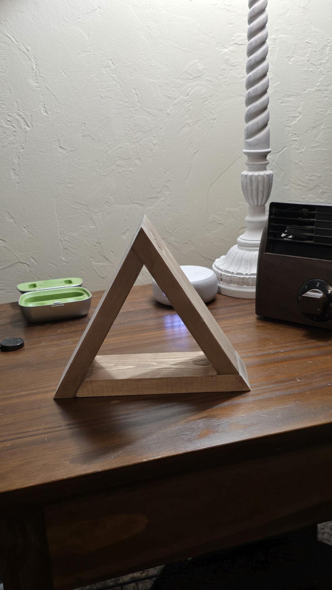 Minimalist Triangle Wooden Book Stand: Handcrafted Nightstand Organizer ...