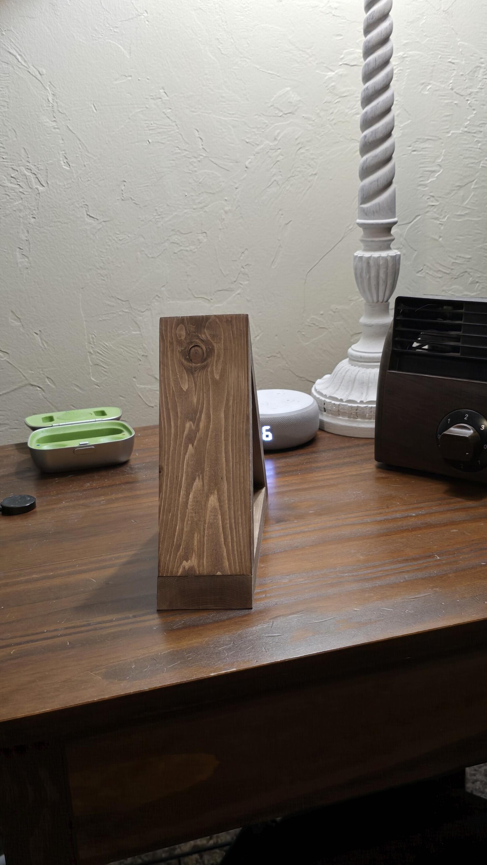 Minimalist Triangle Wooden Book Stand: Handcrafted Nightstand Organizer ...