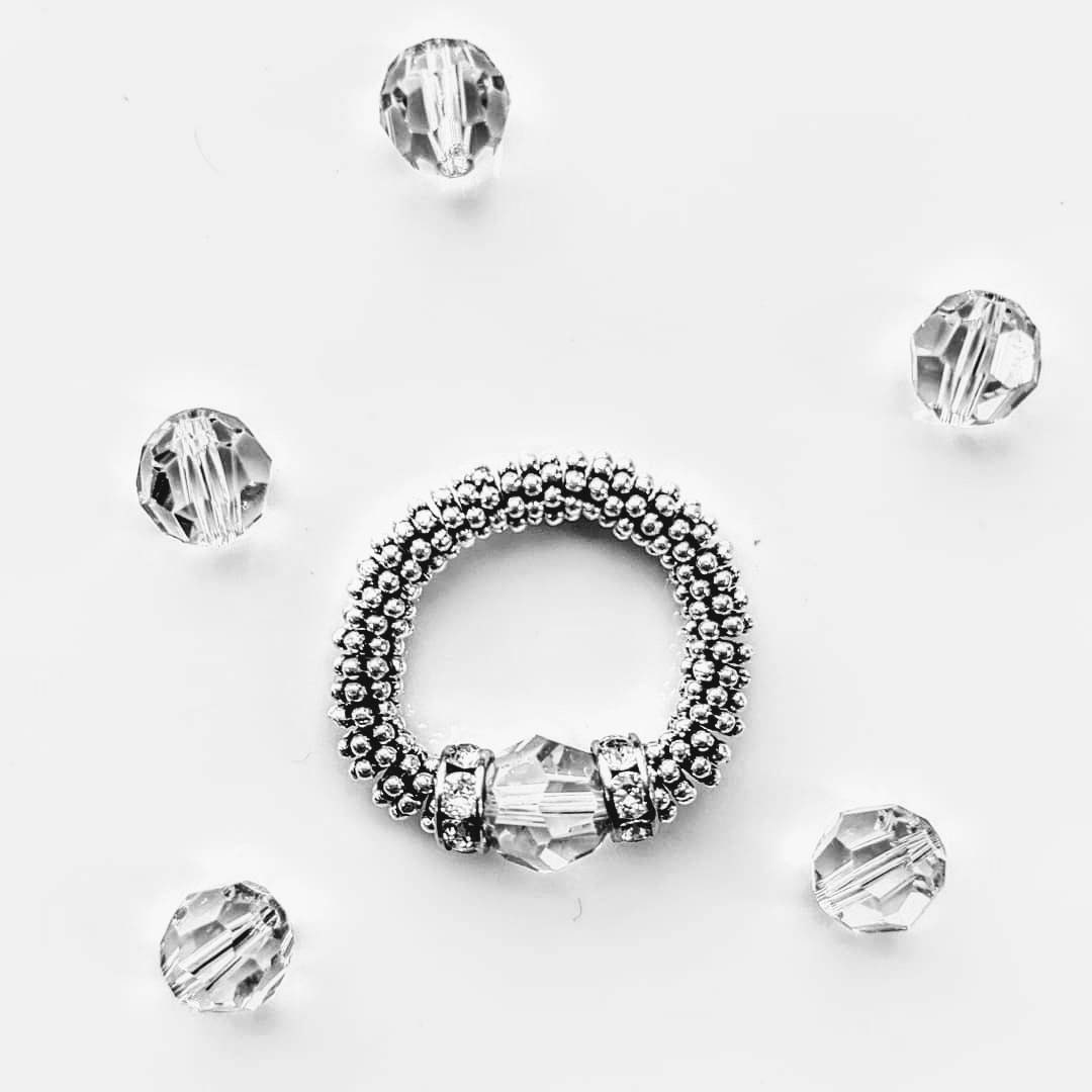 Swarovski Crystal Ring | Stretch. Flexible Sizing. Gift for Her. April ...