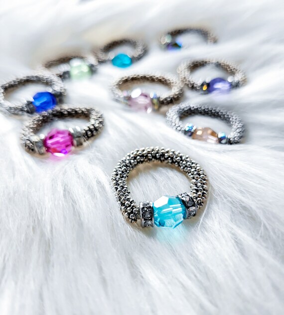 Stretch rings with swarovski store