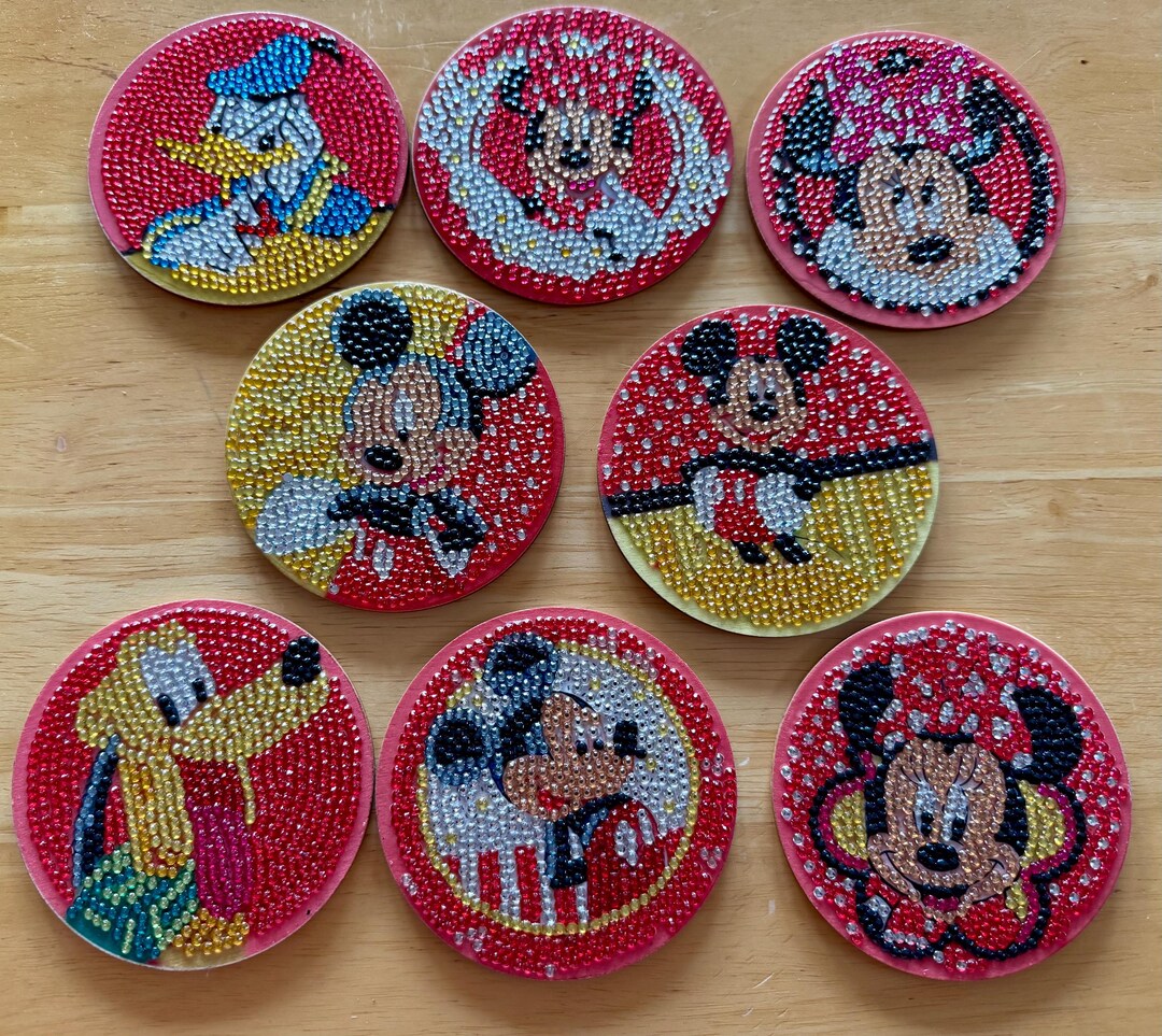 Disney Mickey Minne Donald Pluto Completed Diamond Art Coasters - Set ...