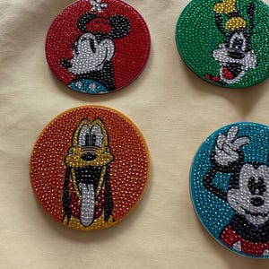 Disney Classics- Set of 6 - Completed Diamond Painting Coasters Goofy ...